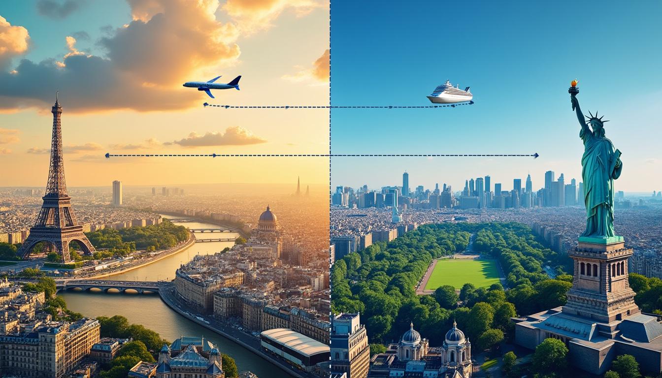 Distance Paris – New York : combien de kilomètres et options de voyage